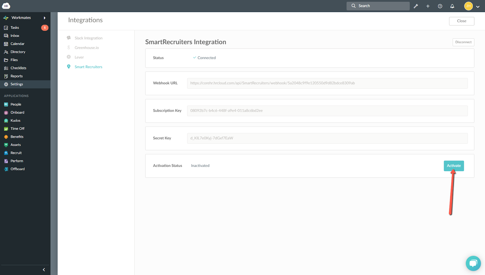 SmartRecruiters integration